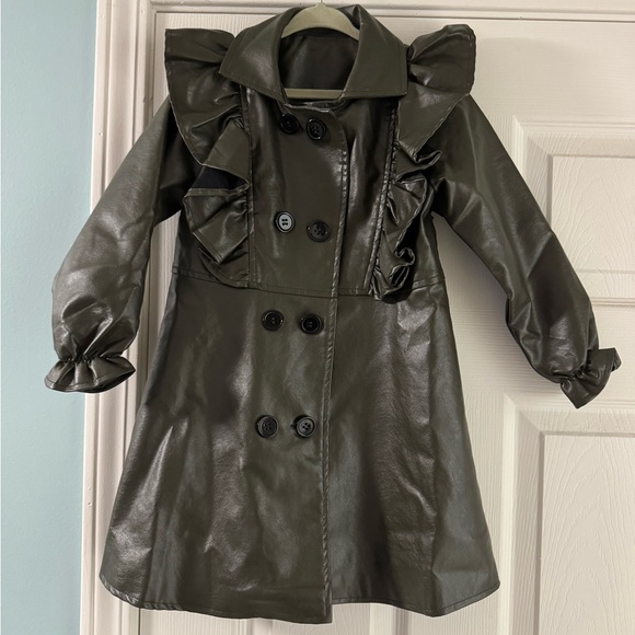 Jackets & Coats | Stylish Kids Ruffled Coat Green | Poshmark